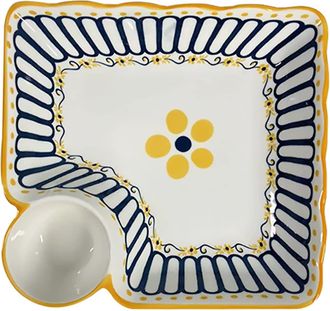 Cabilock Dividierte Keramikteller F&uuml;r M&auml;dchen Multifunktionale Und Dip-platte F&uuml;r Servieren Von Dumplings Und Snacks Langlebig Und