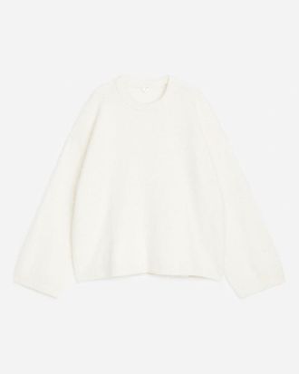 Arket Pullover Aus Alpakawolle Und Wolle -Wei&szlig;