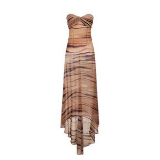 Elisabetta Franchi Abendkleid mit Tigerprint - - Dresses - Damen - Braun - S