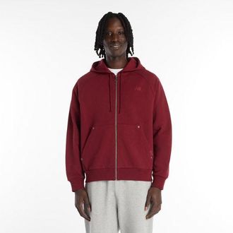 New Balance Herren LNY Full Zip Hoodie in Rot, Baumwolle, Gr&ouml;&szlig;e 2XL