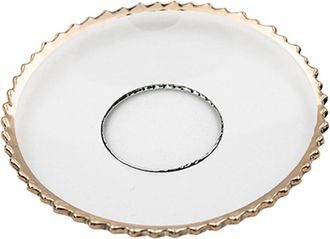 Wiedemann Kerzenhalter - Tropfenfänger Gezackt Goldrand für Kerzen bis Ø 25 mm (Spitzkerzen, Leuchterkerzen, Stabkerzen) - Unscented - Indoor - Glas