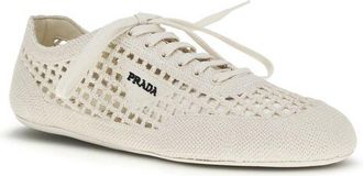 Prada Womens Beige Fabric Low Top Sneakers