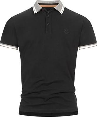 Indicode Hommes INJamie Polo Shirt | T-Shirt à col Classique 100% Coton Black XL