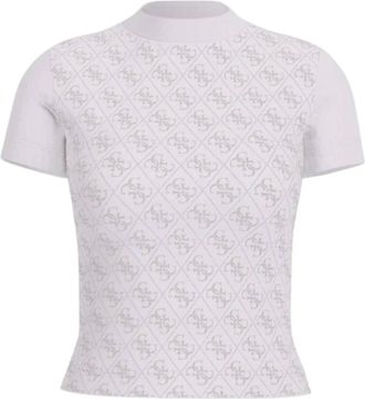 Guess Femme, Tops, Blanc, Taille: 44 FR T-Shirt Col Montant