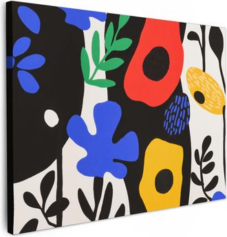 MuchoWow © Bild auf Leinwand 40x30 cm Schlafzimmer Bilder Badezimmer Wand Deko Wohnzimmer Modern Wanddeko Bilderwand Geschenk Blumen - Blätter - Abstrakt - Sch