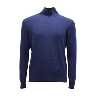 Paolo Pecora 7737Av Maglione Lupetto Wool Sweater - - Knitwear - Herren - Blau - XL