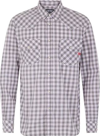 Diesel Homme, Chemises, Gris, Taille: M S-East Long CL Western Shirt