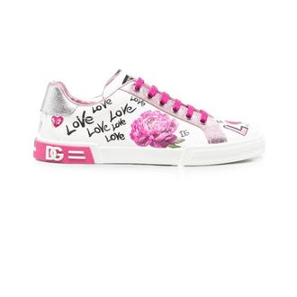 Dolce & Gabbana Portofino Light Kalbsleder-Sneaker - - Shoes - Damen - Wei&szlig; - 39 EU