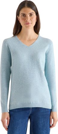 Cecil Kuscheliger V-Neck Pullover Faded Blue Melange XXL