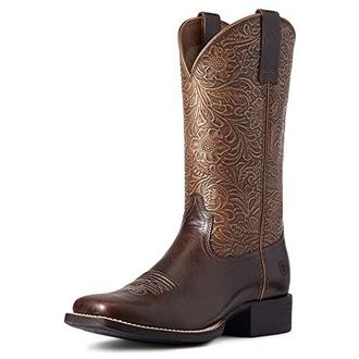 Ariat Ariat Bottes rondes carrées pour femme, Arizona Marron/Cuivre Floral Embossage, 38.5 EU