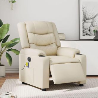 vidaXL Vidaxl - Fauteuil de massage inclinable électrique crème similicuir