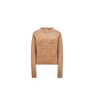 Moncler Pull en coton à logo brodé