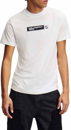 Karl Lagerfeld Karl Lagerfeld Jeans, Herren, Schlankes KurzarmGrafikT-Shirt, Slim Fit, Weiss, XS