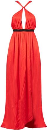 Pinko Pinko - Robe Longue en Satin Anguria - Femme - Robes - Rouge - Taille: 38 FR