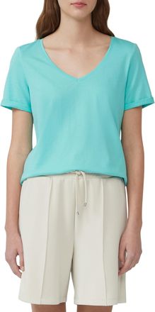 s.Oliver Weiches T-Shirt aus Baumwolle mit V-Ausschnitt