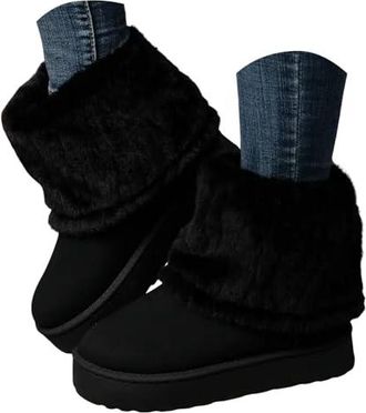 Generic Bottes dhiver pour femme 2025, antid&eacute;rapantes, confortables, antid&eacute;rapantes, d&eacute;contract&eacute;es, &agrave; bout rond, bottes courtes chaudes, bottines de neige &agrave; e