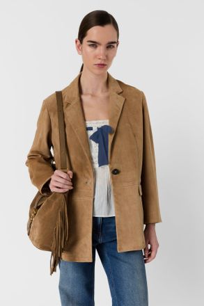 Gerard Darel Veste en cuir velours - TAELY - Sable
