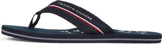 Tommy Hilfiger Herren Flip Flops Web Beach Sandal Elegant, Blau (Desert Sky), 40
