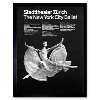 Wee Blue Coo Advert Cultural New York Ballet Zurich Switzerland Dance Art Print Framed Poster Wall Decor Kunstdruck Poster Wand-Dekor-12X16 Zoll