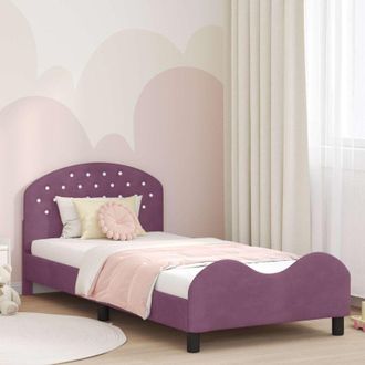 vidaXL vidaXL Cadre de lit pour enfants avec t&ecirc;te de lit Pourpre 90 x 190 cm