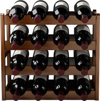 Generic Weinregal aus Holz - 4-stufiges stapelbares Flaschenregal, 20 Flaschen Fassungsverm&ouml;gen, optimierte Aufbewahrungsl&ouml;sung | Stabiler Weinst&auml;nder f&uuml;r Sch