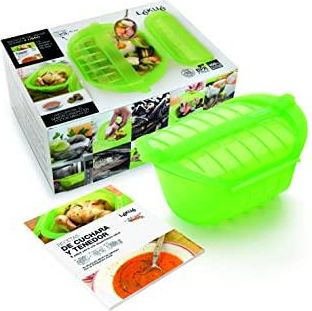 Lékué Book Kit + Steam Case, Grün, 3-4 Personen