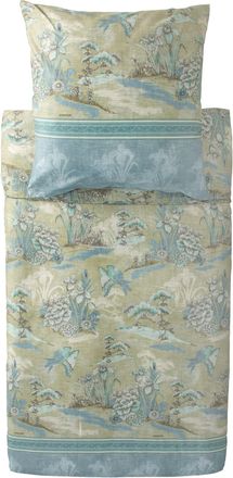 Bassetti ACQUAFORTE Bettw&auml;sche + 2 Kissenh&uuml;llen aus 100% Baumwollsatin in der Farbe Gr&uuml;n V1, Ma&szlig;e: 200x200 + 2 K 80x80 cm - 9333265