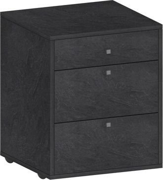 Dmora Kommode Yorgos, Schlafzimmerkommode, Kommode mit 3 Schubladen, 47x45h61 cm, Schiefer - Dmora