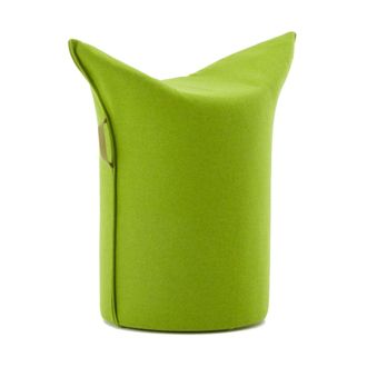 Werther Zipfelhocker Polsterhocker Sitzhocker Indoor Gr&uuml;n inkl. Leder-Griffschlaufe 3 Jahre Garantie Sitzh&ouml;he 500 mm B 620 x T 360 x H 600 mm