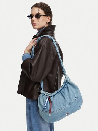 Tommy Hilfiger Handtasche Tommy Hilfiger Tjw Icon Charms Denim Hobo AW0AW19259 Blau