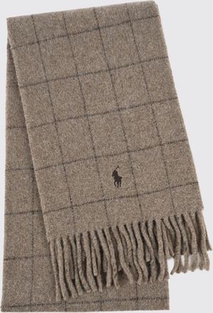 Polo Ralph Lauren &Eacute;charpe en m&eacute;lange de laine &agrave; carreaux avec logo brod&eacute; et bord frang&eacute;