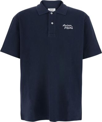 Maison Kitsun&eacute; Homme, Tops, Bleu, Taille: M Handwriting Comfort Polo