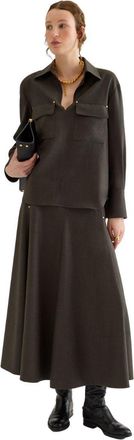 Agnona Wool with Dropped Shoulders Shirt - Green