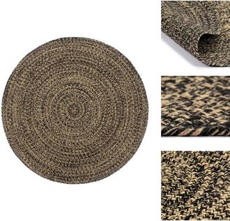 vidaXL Vidaxl - Teppich Handgefertigt Jute Schwarz und Braun 240 cm - Jute Teppich - Naturfaser Teppich - Gewebter Teppich - R&uuml;sticaler Teppich - Wohnraum