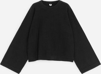 Arket Baumwollpullover Mit Cut-out -Schwarz