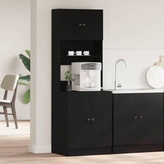 vidaXL Vidaxl - Armoire de cuisine avec &eacute;tag&egrave;re Ch&ecirc;ne noir 60 x 50 x 180 cm