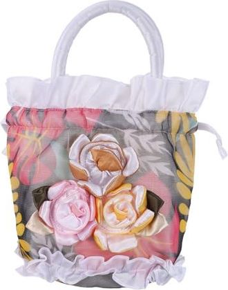 Frcolor Mini Sac à Main Croisé Portefeuille Brodé Pochette Sac à Main Brodé White