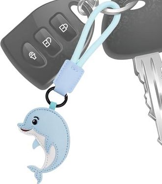 Generic Breloque pour sac &agrave; main, motif dauphin, baleine, requin - Pendentif animal pour sac &agrave; main, d&eacute;coration en cuir, porte-cl&eacute;s mignon pour sac &agrave; main, po