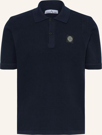 Stone Island Strick-Poloshirt blau
