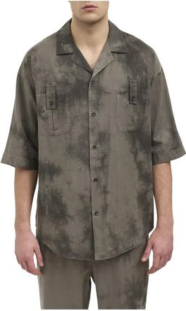 Andrea Ya'aqov Homme, Chemises, Gris, Taille: S Camicia en cupro et coton