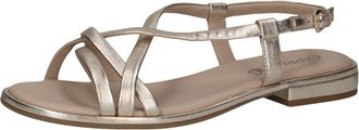Caprice Damen Sandalen flach aus Leder Leicht, Gold (Lt.Gold Metal.), 38 EU