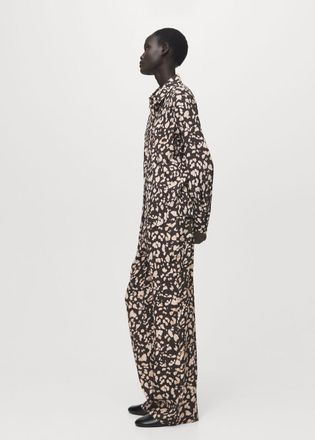 Mango Hose mit gemustertem Stretchbund braun - Damen - XS - MANGO