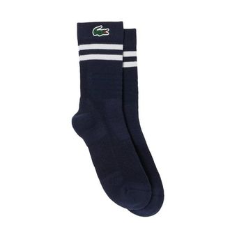 Lacoste Chaussettes mi-hautes bord ray&eacute; en coton m&eacute;lang&eacute;