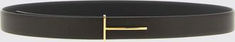 Tom Ford Ceinture r&eacute;versible en cuir de veau avec boucle logo T