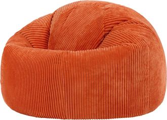 Icon Brand Kingston Sitzsack Cord, Orange, Sitzsack Erwachsene mit F&uuml;llung, Bean Bag, Cord Sessel, Lounge Sessel, Lounge Stuhl, Schlafzimmer, Wohnzimmer, Wohnzim