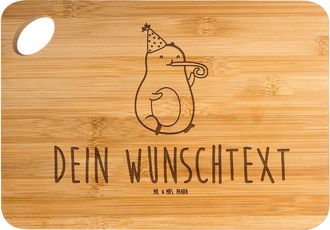 Mr. & Mrs. Panda Personalisiertes Schneidebrett Avocado Feier - Personalisierte Geschenke, Holzbrett, Gute Laune, Party, Mit Gravur, Holzbrettchen, Fr&uuml;hst&uuml;cksbrett Nam