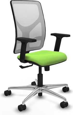 Piqueras y Crespo Moderner B&uuml;rostuhl mit 2D-Armlehnen, h&ouml;henverstellbare Lendenwirbelst&uuml;tze, mit 3 Positionen und Schneideschaum, mit Rollen von 65 mm, Nylon, Wei&szlig;/Pist