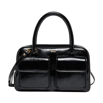 N&deg;21 Umh&auml;ngetasche mit &Uuml;berschlag - - Bags - Damen - Schwarzk - ONE SIZE