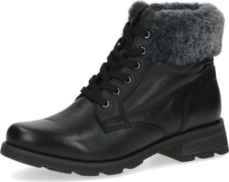 Caprice Damen Stiefeletten zum Schnüren mit Blockabsatz Gefüttert, Schwarz (Black Comb), 38.5 EU