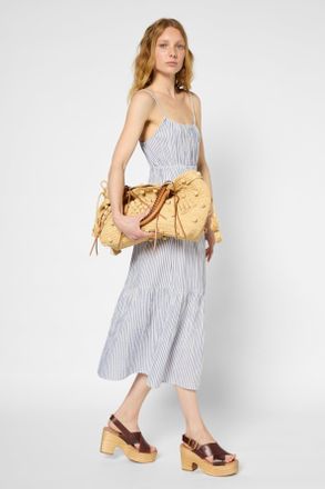 Gerard Darel Robe &agrave; bretelles en coton ray&eacute; - POLINE - Nuage